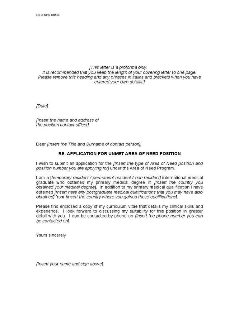 Proforma Covering Letter | PDF