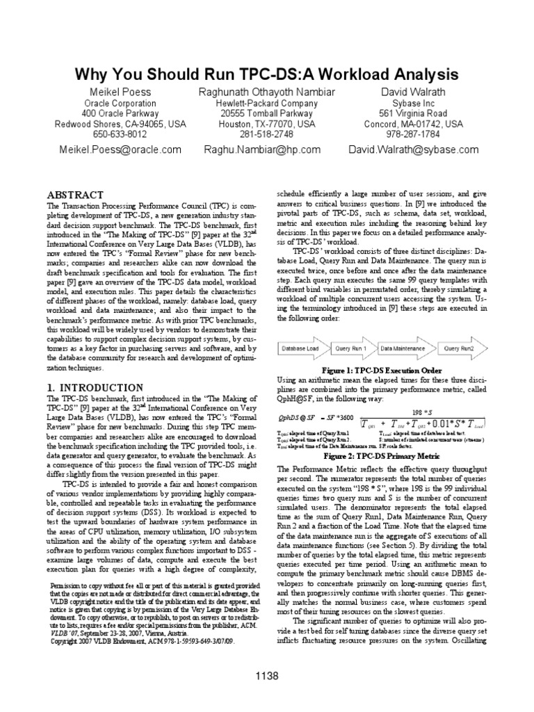 Tpcds Workload Analysis PDF | PDF | Database Index | Databases