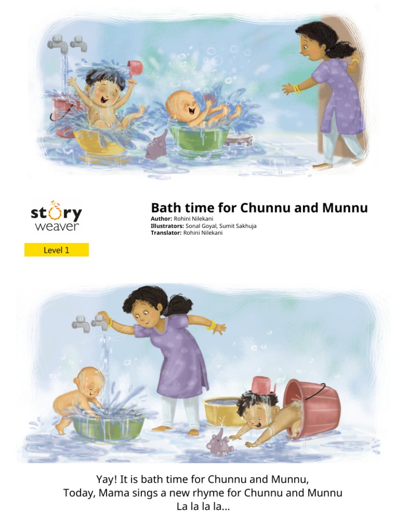 6100 Bath Time For Chunnu and Munnu Childrens Picture Book | PDF ...