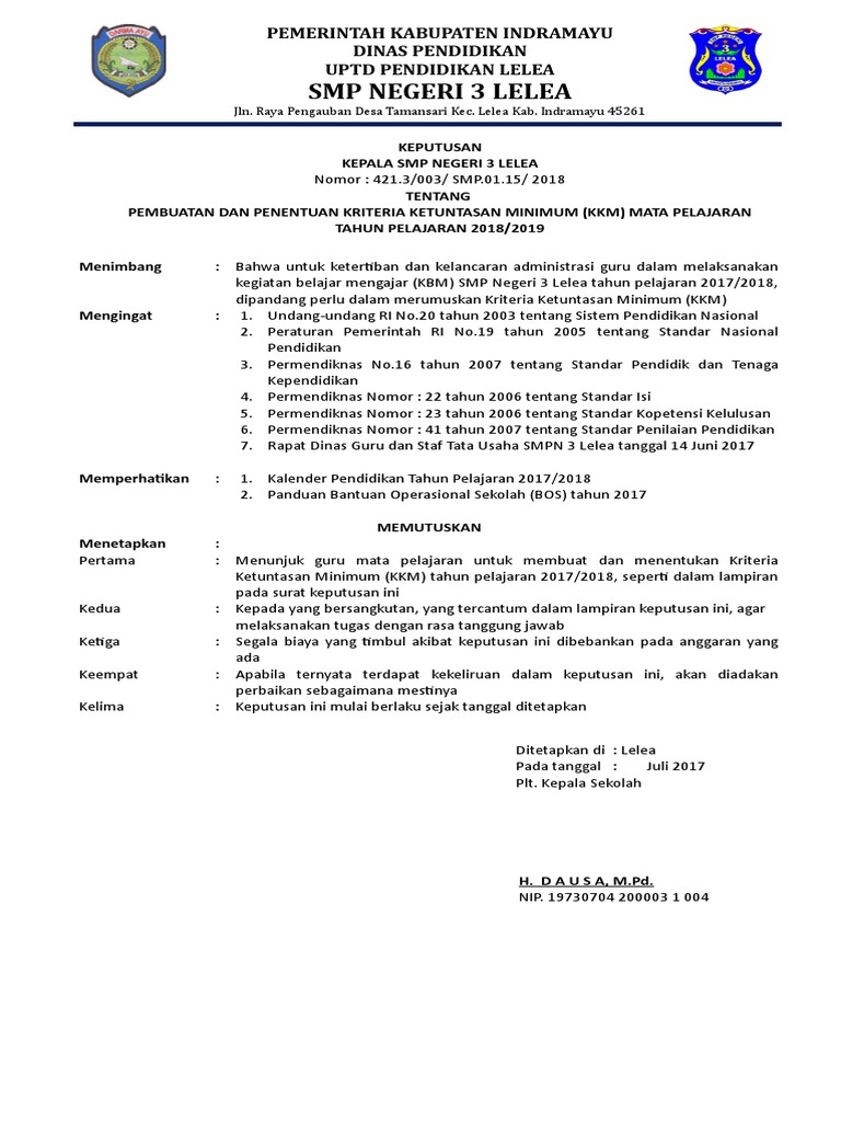 SK KKM Guru Mapel 2018-2019 | PDF