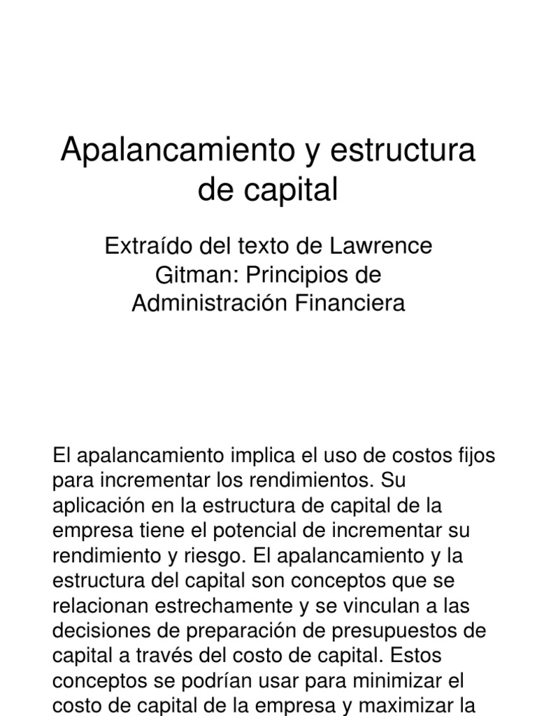 Apalancamiento | PDF | Apalancamiento (Finanzas) | Compartir (Finanzas)