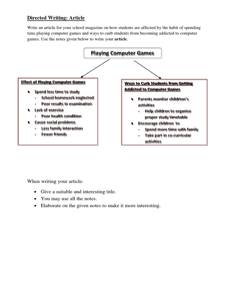 Directed Writing ARTICLE Adapted For Below Average Students | PDF ...