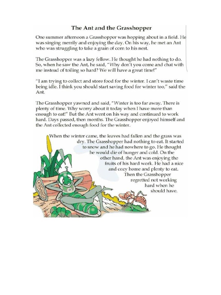 The Ant and The Grasshopper | PDF