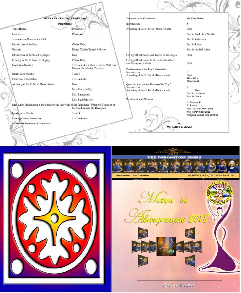 Crowning Glory: The Program for the Mutya sa Alburquerque 2018 Pageant ...