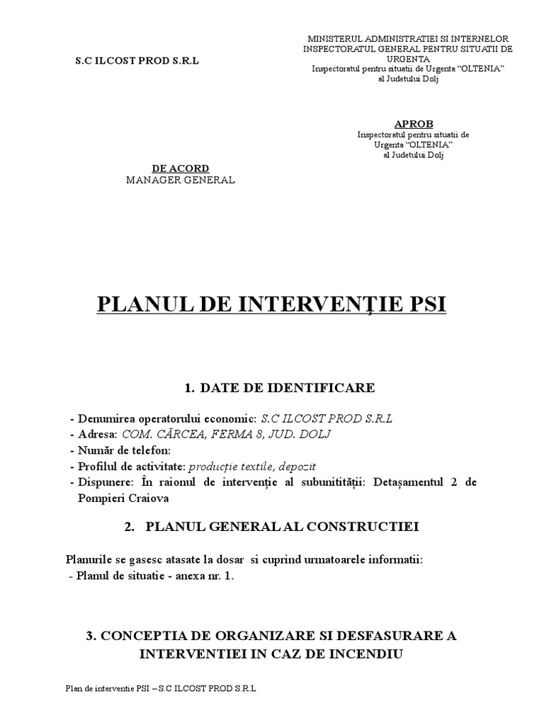 Plan Interventie | PDF