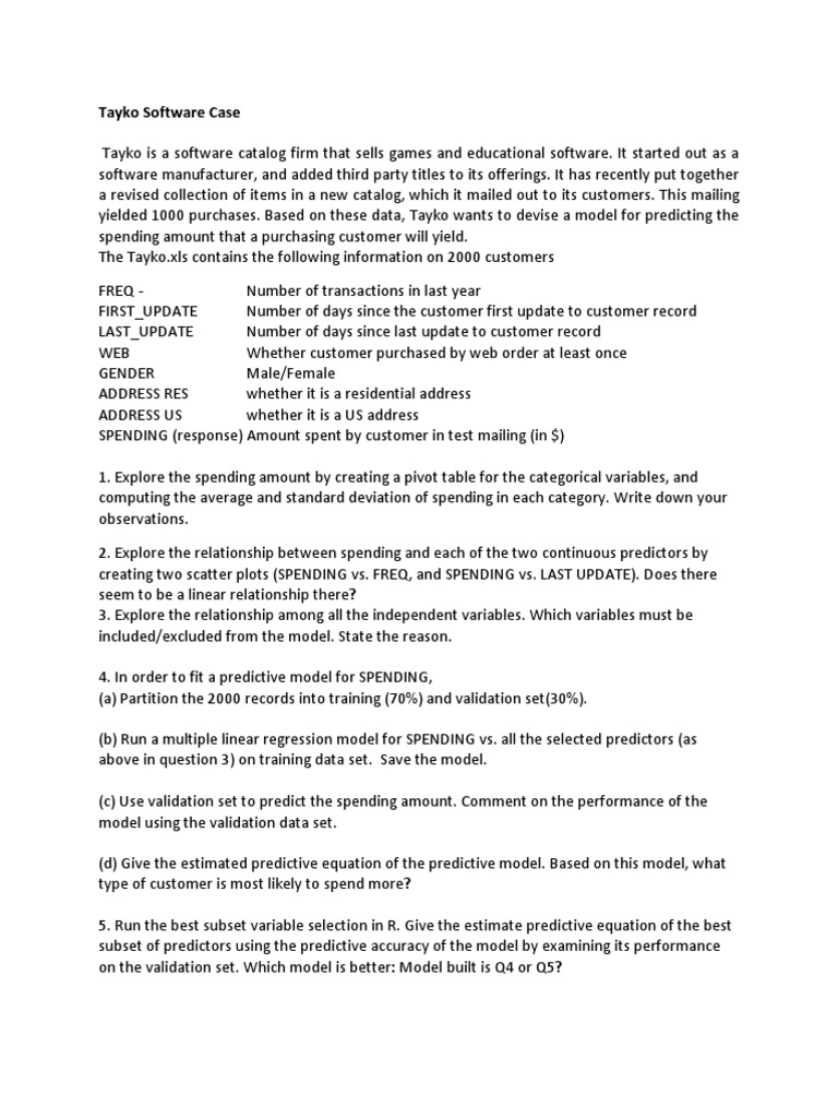 Predicting Customer Spending Amounts: Developing and Evaluating ...