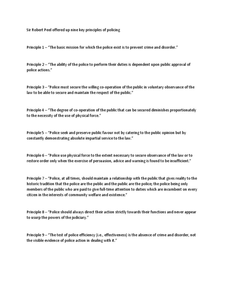 Sir Robert Peel's 9 Principle of Policing.docx
