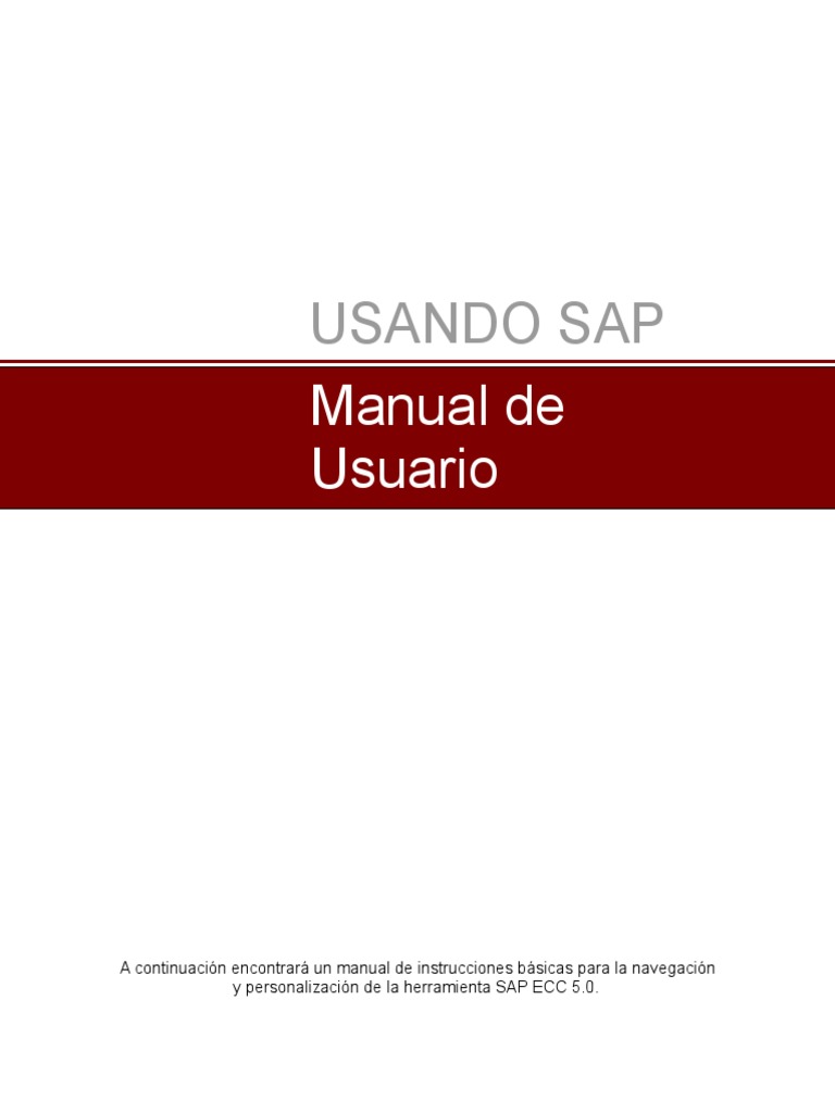 Manual SAP | PDF | Point and Click | Ventana (informática)