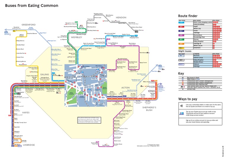 TFL Bus Spider Map For Ealing Common | PDF | Road Transport | Public ...