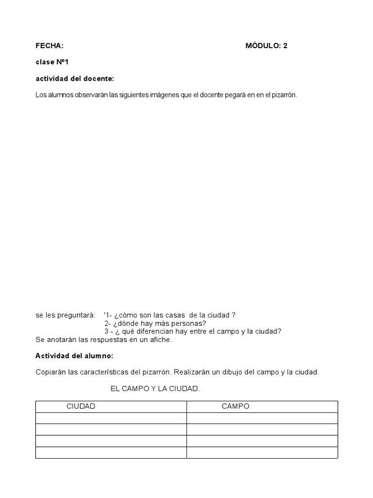 Sociales Campo y Ciudad.1° A | PDF | Paisaje | Trigo