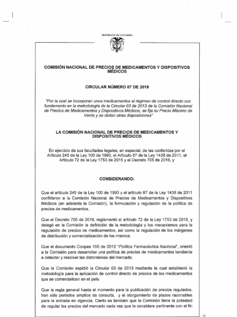 Circular 07 de 2018 | PDF