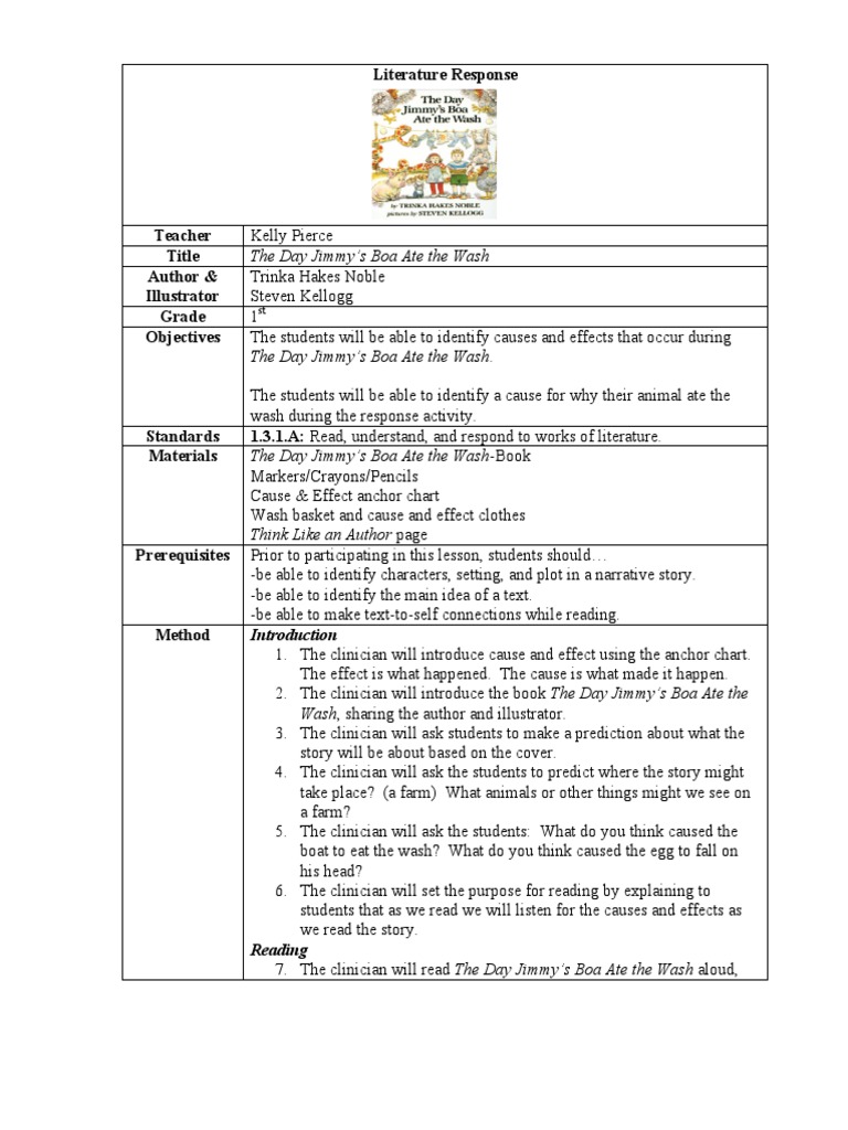 The Day Jimmys Boa Ate The Wash | PDF | Causality | Cognition