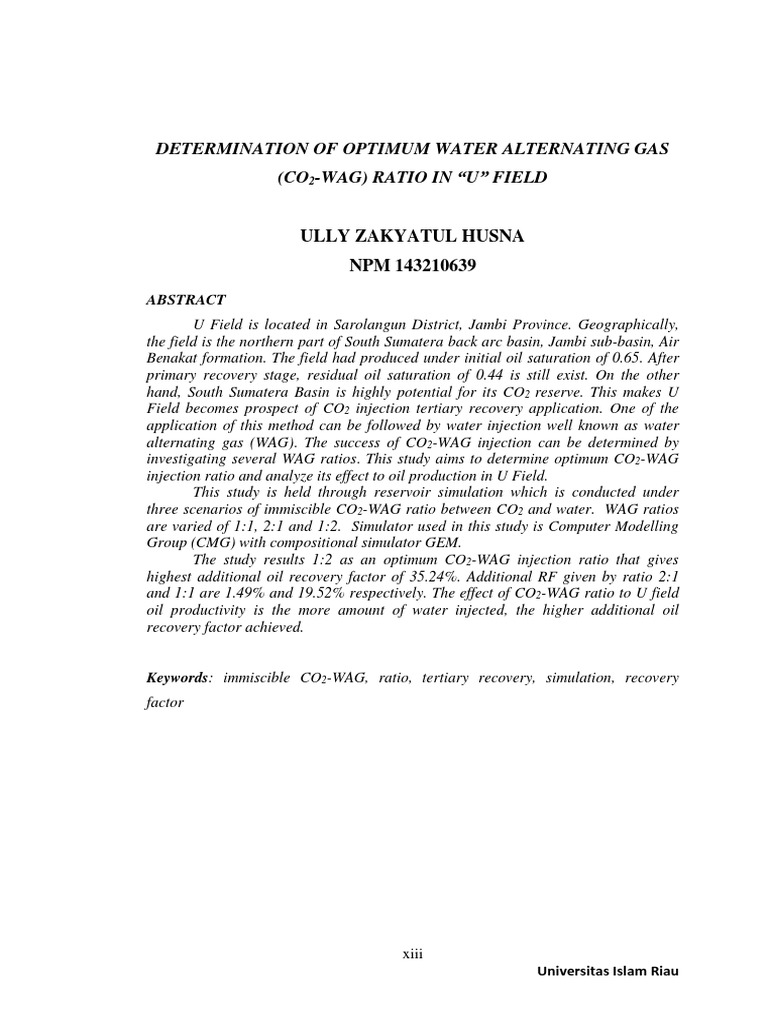 Optimum CO2-WAG Ratio for Oil Recovery | PDF