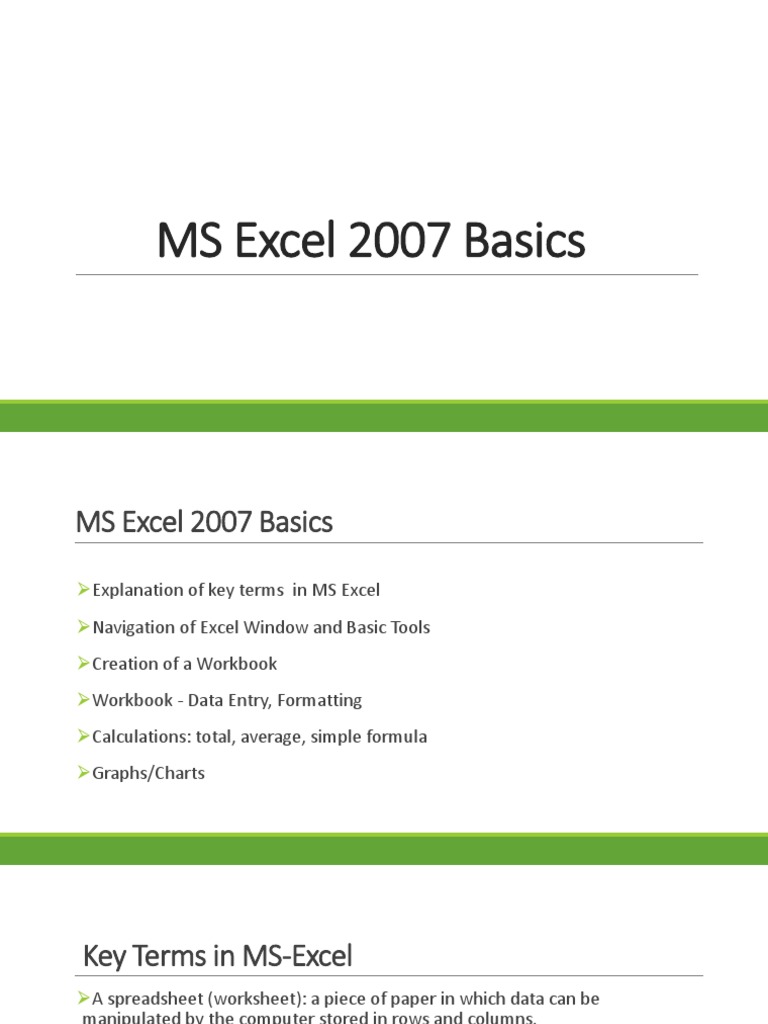 Excel 2007 | PDF | Microsoft Excel | Spreadsheet