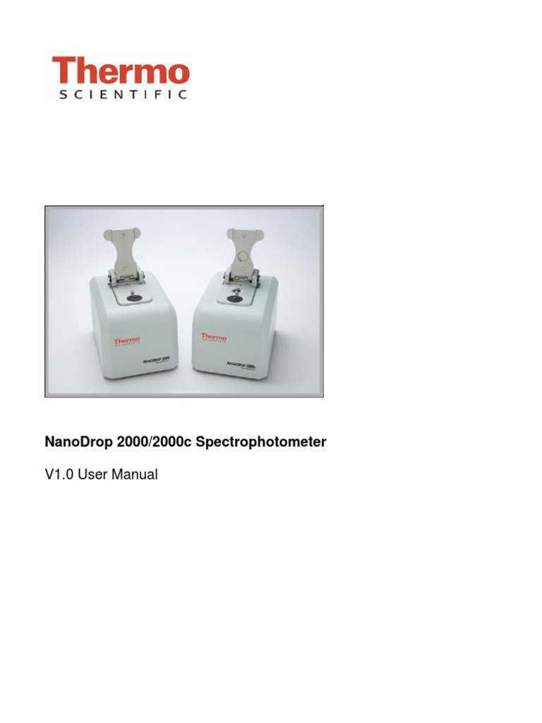 NanoDrop 2000 User Manual | PDF | Absorbance | Ultraviolet–Visible ...