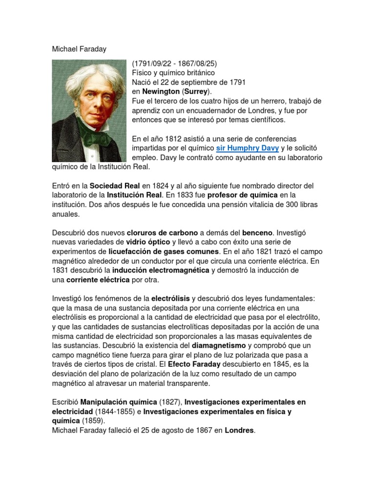 Michael Faraday | PDF | Isaac Newton | Filosofía natural