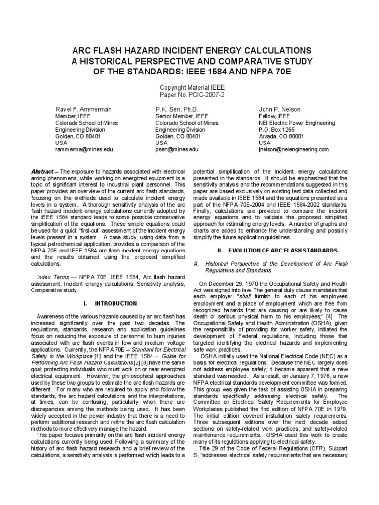 Arc Flash Hazard Incident PDF | PDF | Occupational Safety And Health ...