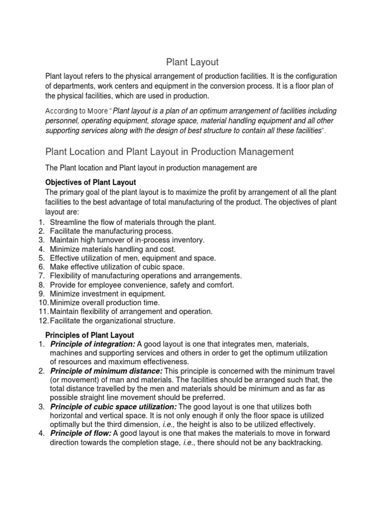 Plant Layout Operation Management | PDF | Inventory | Operations Management