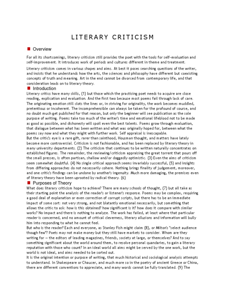 Literary Criticism | PDF | Criticism | Poetry