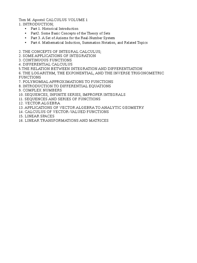 Calculus Vol 1: Key Concepts & Applications | PDF