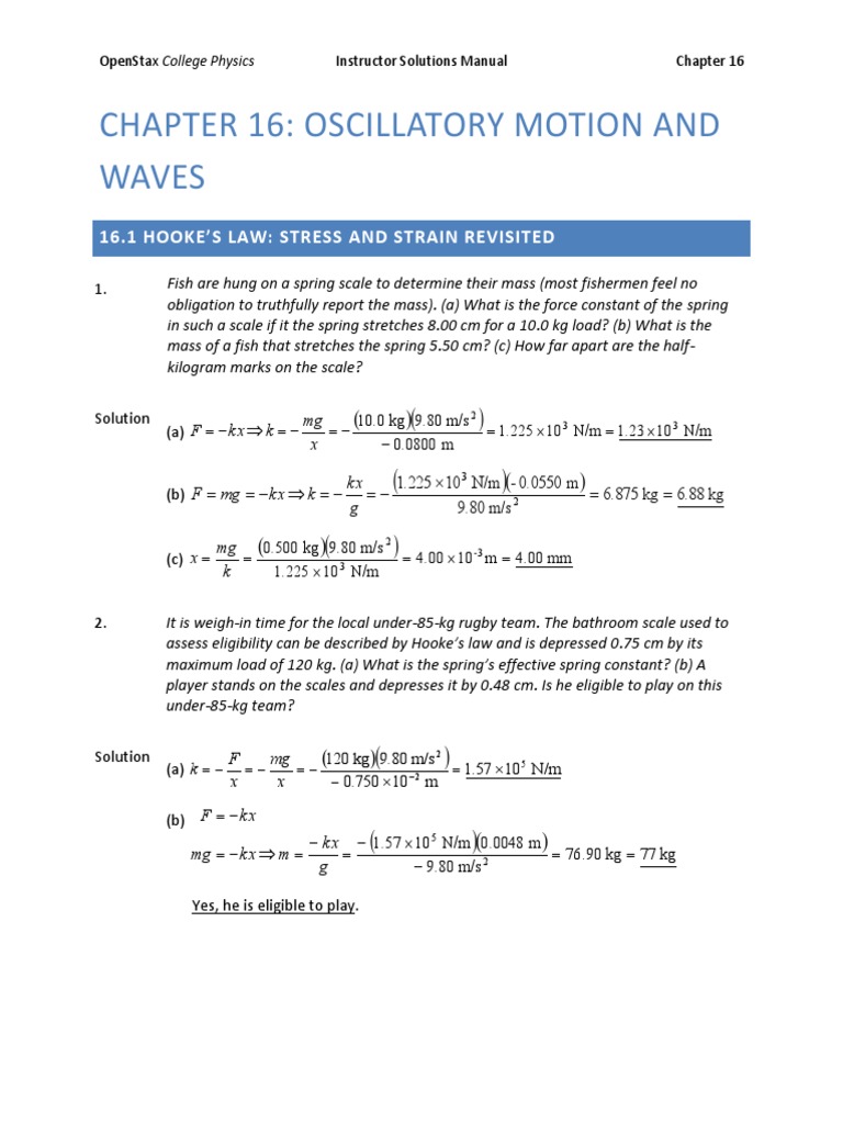 Physics Chapter 16 Answers | PDF | Waves | Physical Phenomena