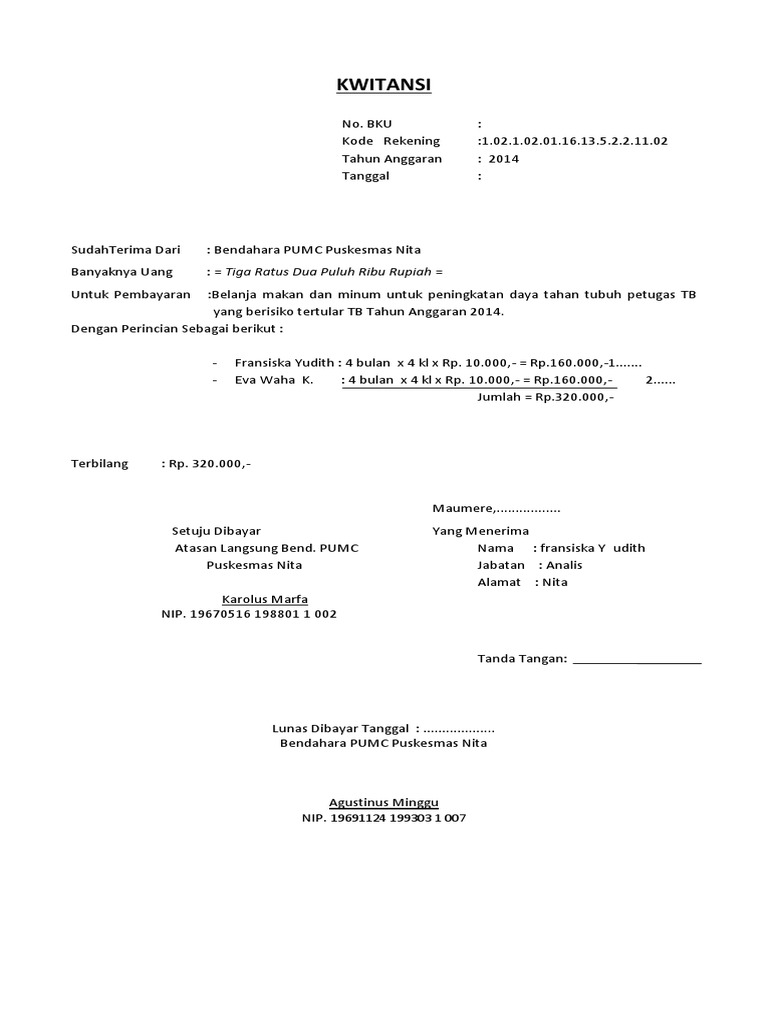 Kwitansi Dana Dau | PDF