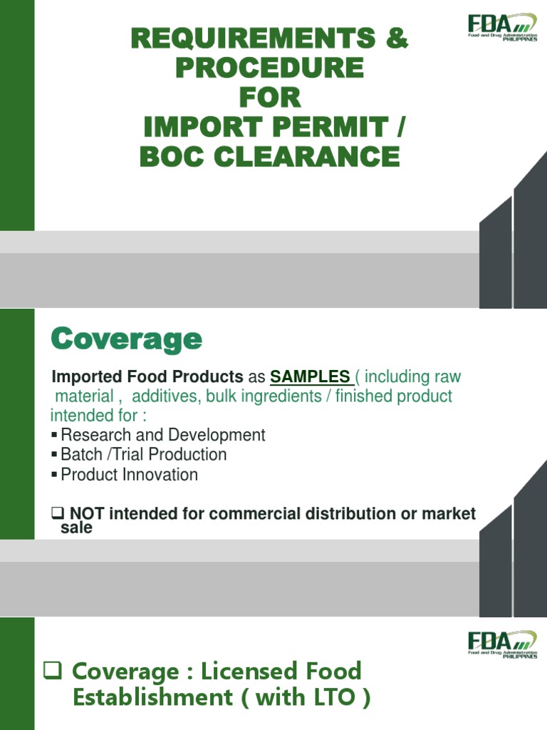 FDA Import Permit Requirements Guide | PDF | Finance & Money Management