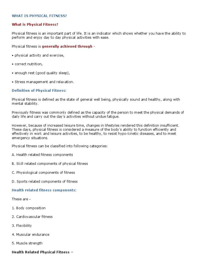 Understanding the Five Components of Health-Related Physical Fitness ...