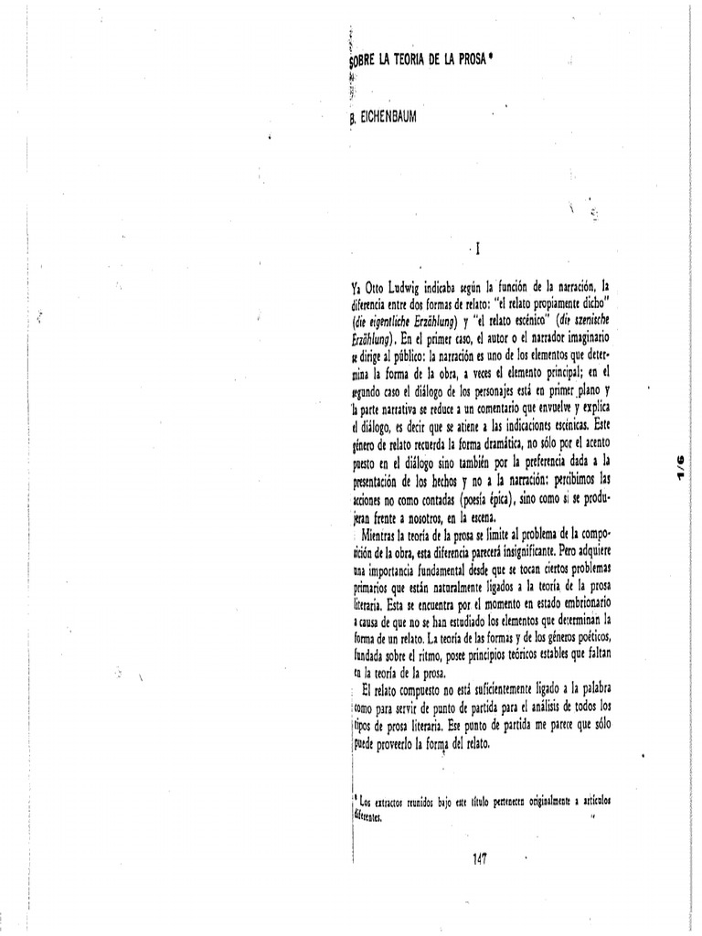 Sobre La Teoria de La Prosa - Boris Eichenbaum | PDF