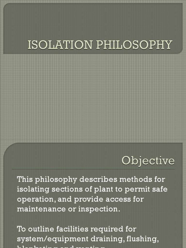 Isolation Philosophy | PDF | Valve | Energy Technology