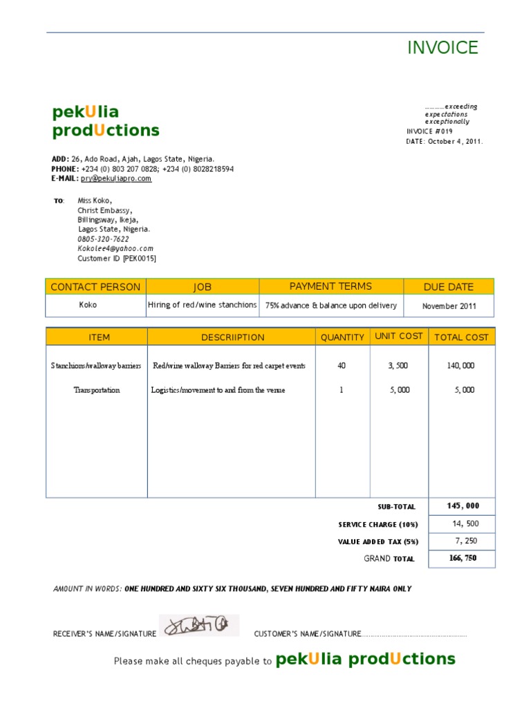 Christ Embassy Invoice | PDF