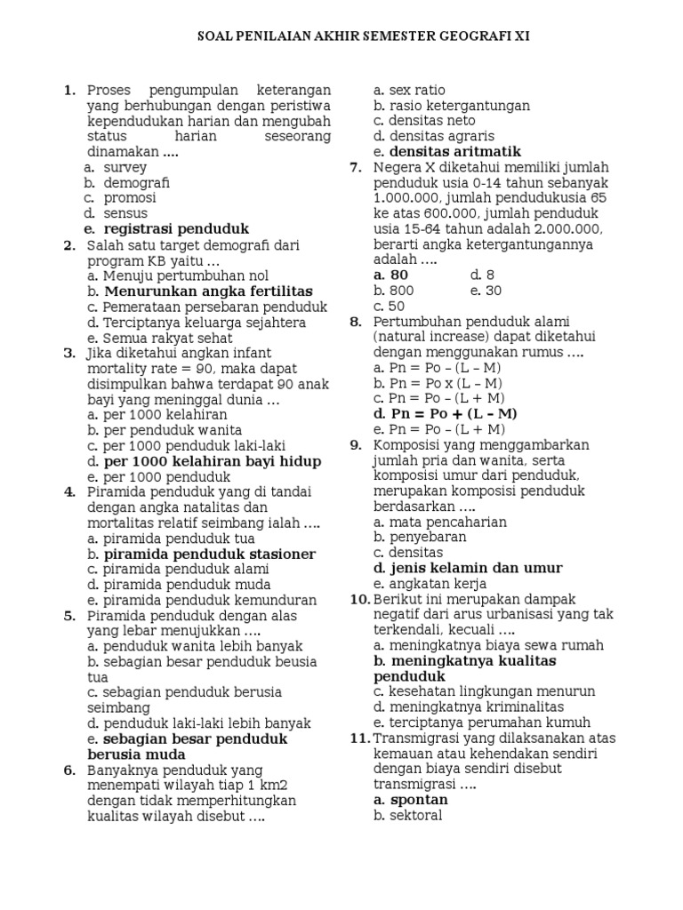 Soal Pas Geo Xi Sem Genap | PDF