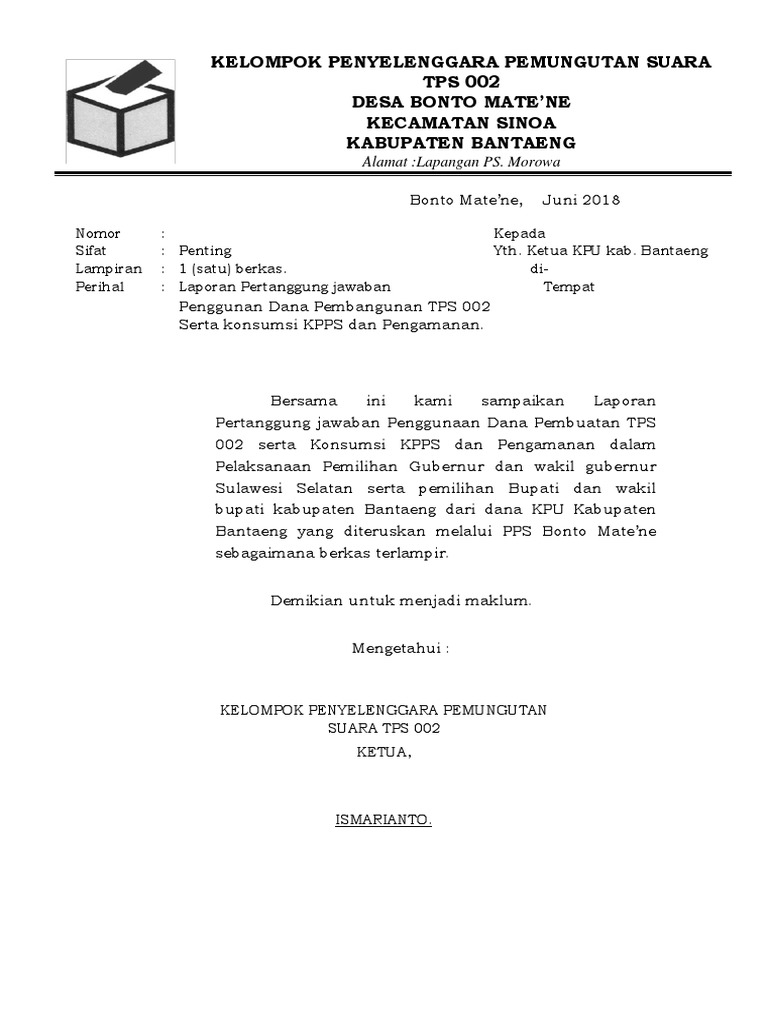 Format SPJ Pilkades | PDF