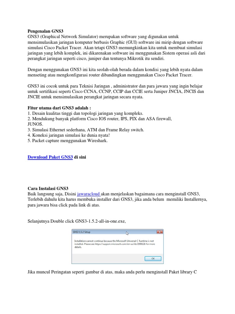 Cara Instal GNS3 | PDF