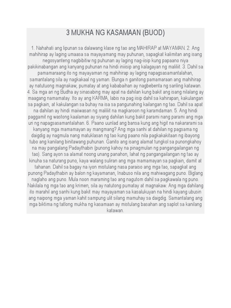 3 Mukha NG Kasamaan | PDF