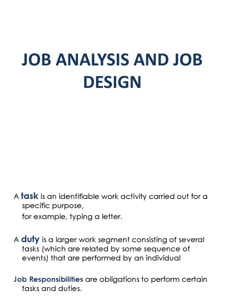 Job Analysis and Design Overview | PDF | Intelligence Analysis | Employment