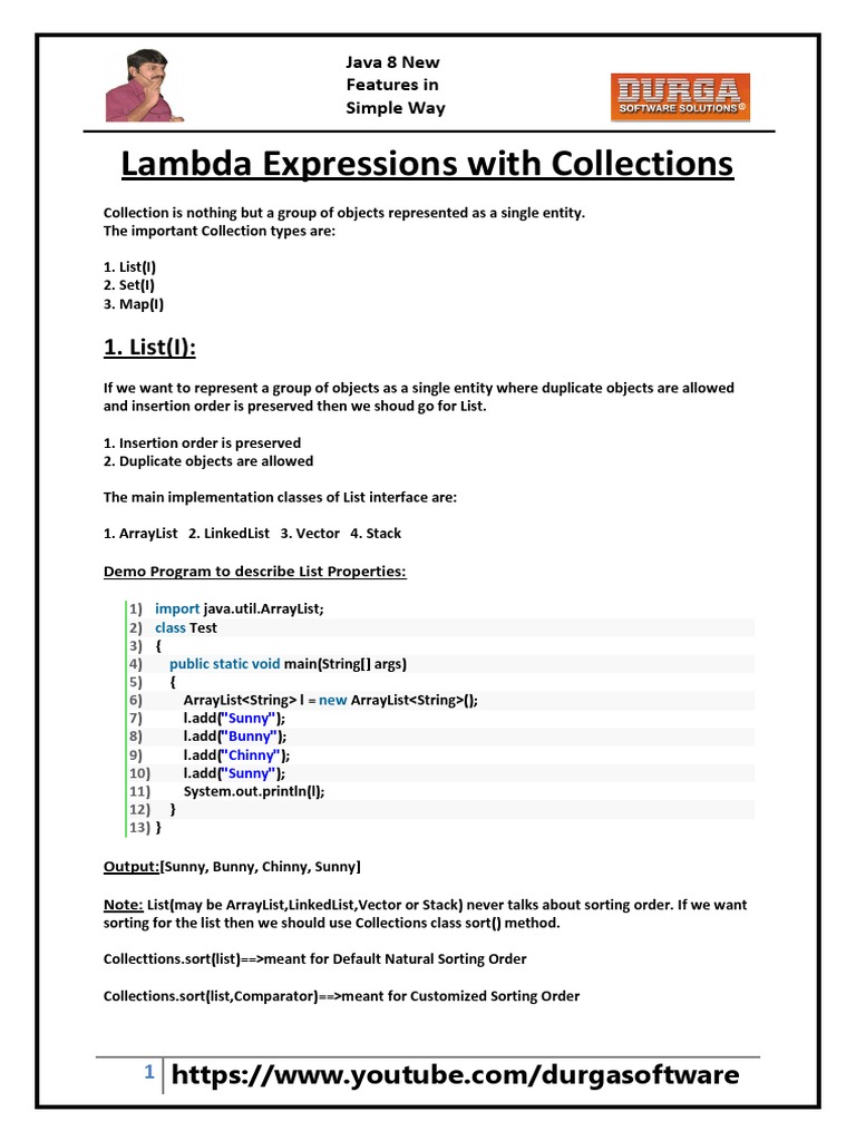 Lambda Expressions With Collections Udemy | PDF | Anonymous Function ...
