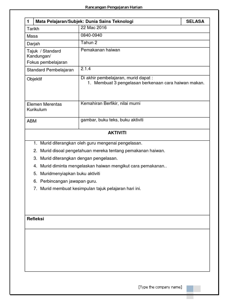 RPH d5t 2.14 Pengelasan Pemakanan Haiwan | PDF