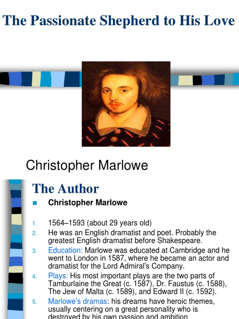 The Passionate Shepherd To His Love: Christopher Marlowe | PDF | Christopher Marlowe | Shepherd