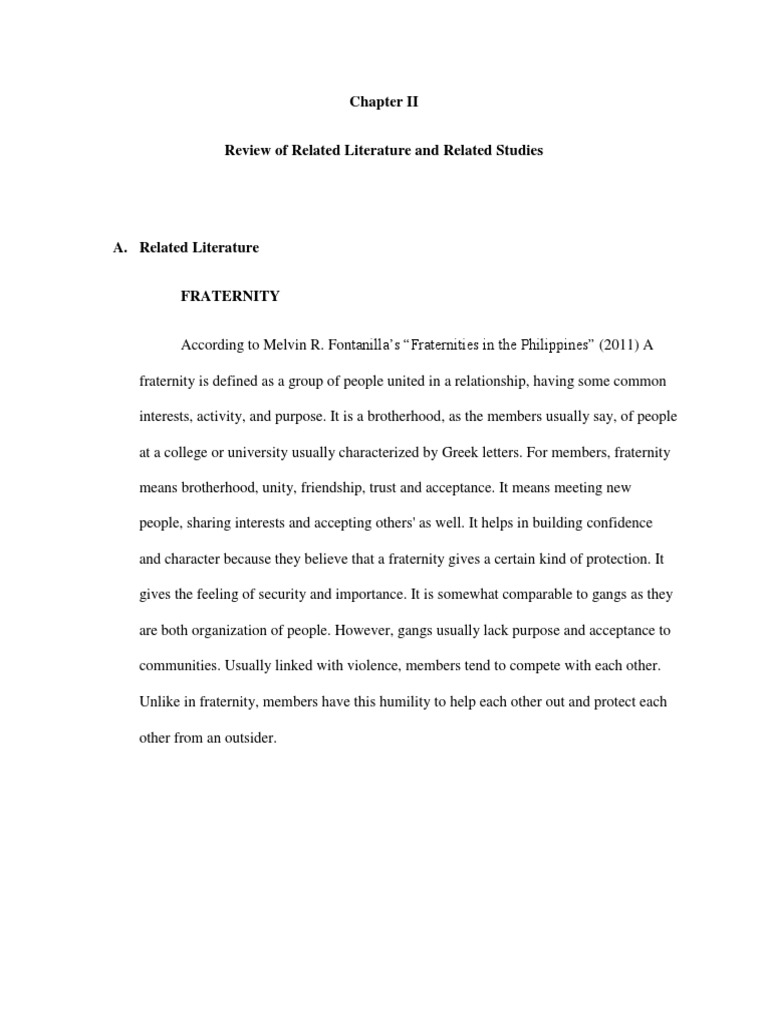 RRL and RRS - Sample | PDF | Fraternities And Sororities | Fraternities