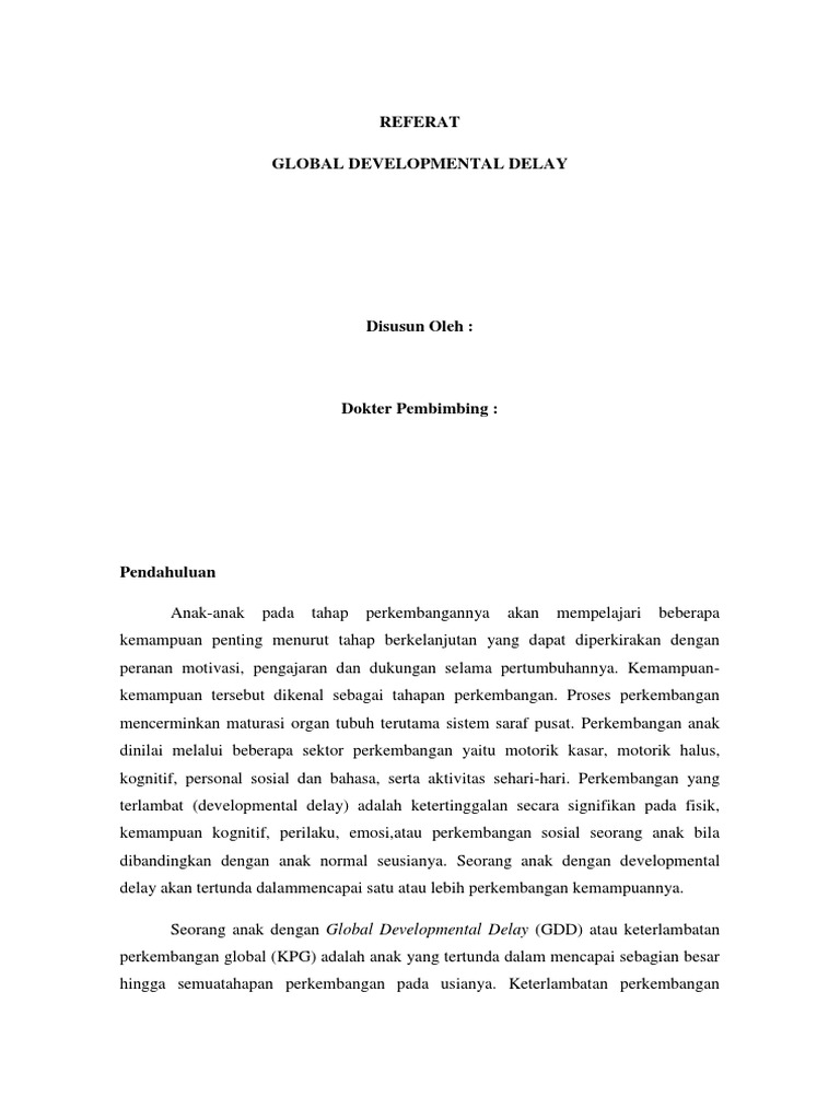 Global Developmental Delay | PDF