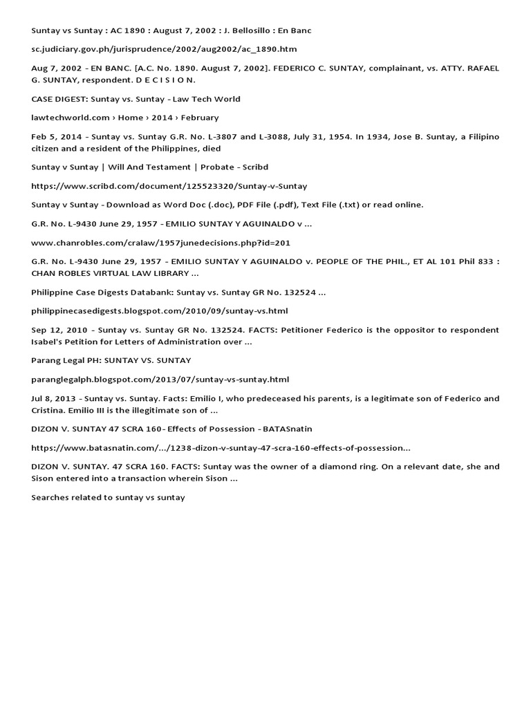 Suntay Vs Suntay | PDF