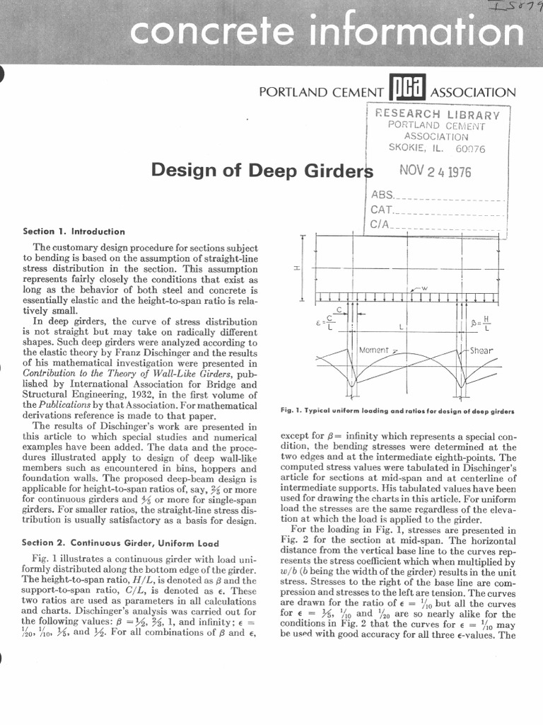 PCA Design of Deep Girder | PDF | Beam (Structure) | Stress (Mechanics)