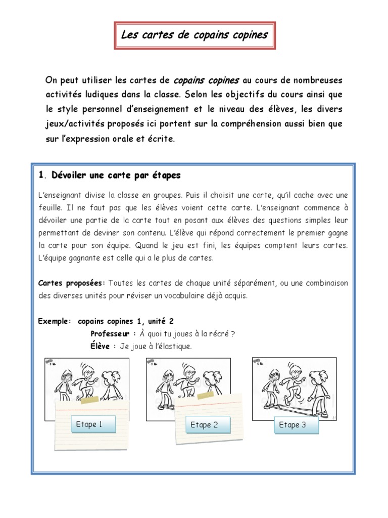Les Cartes de Copains-Copines PDF | PDF