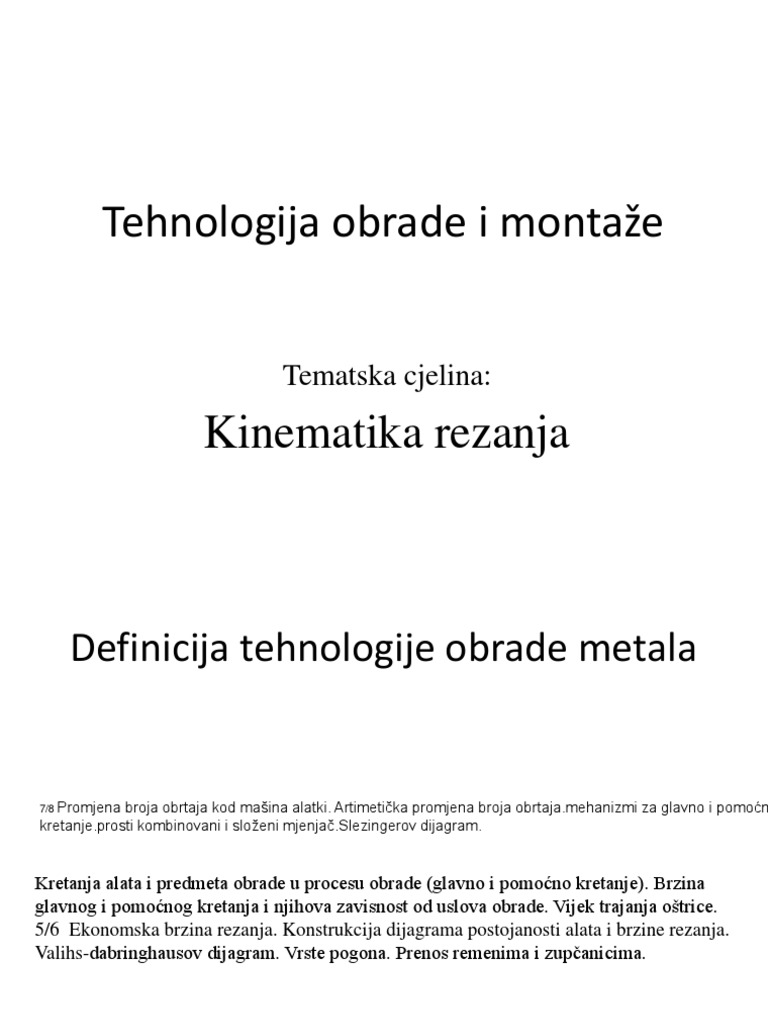 Kinematika Rezanja | PDF