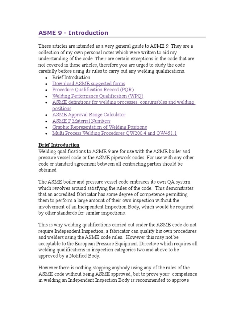 Asme Brief | PDF | Welding | Construction