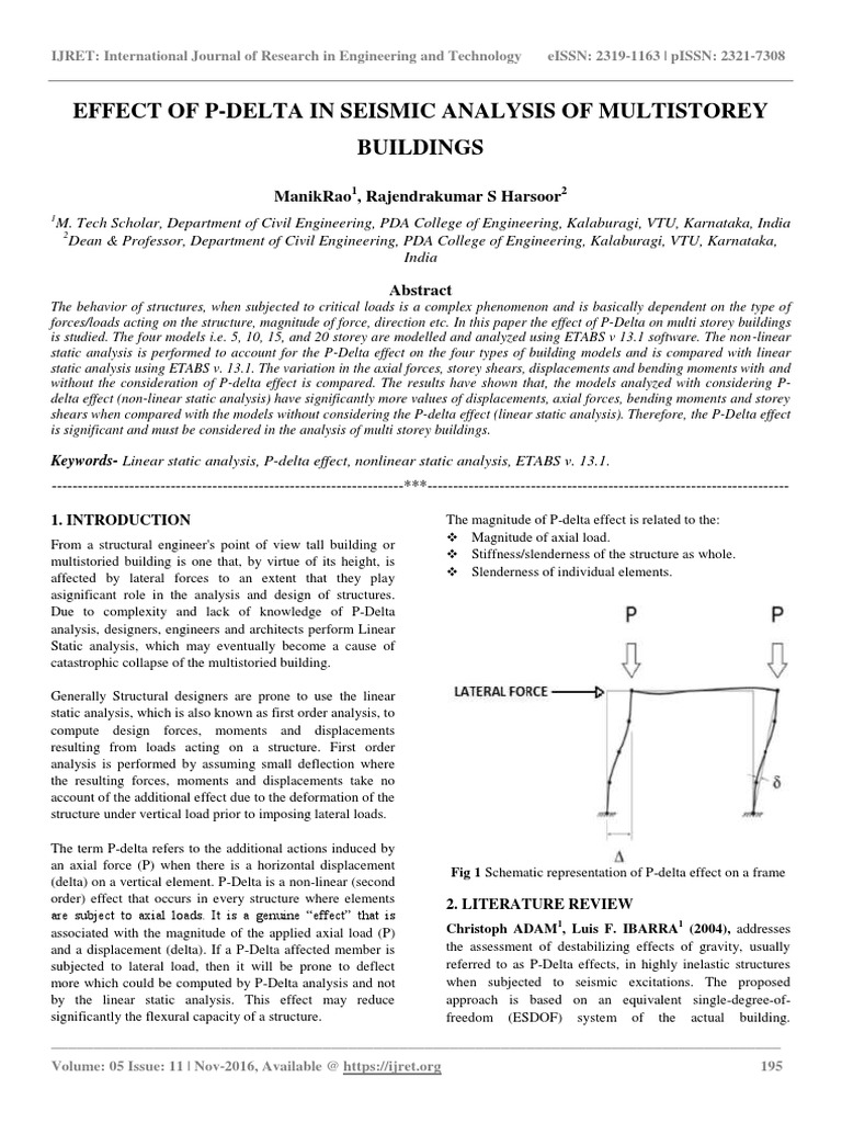 P Delta Effect On Tall BLD | PDF | Bending | Structural Load
