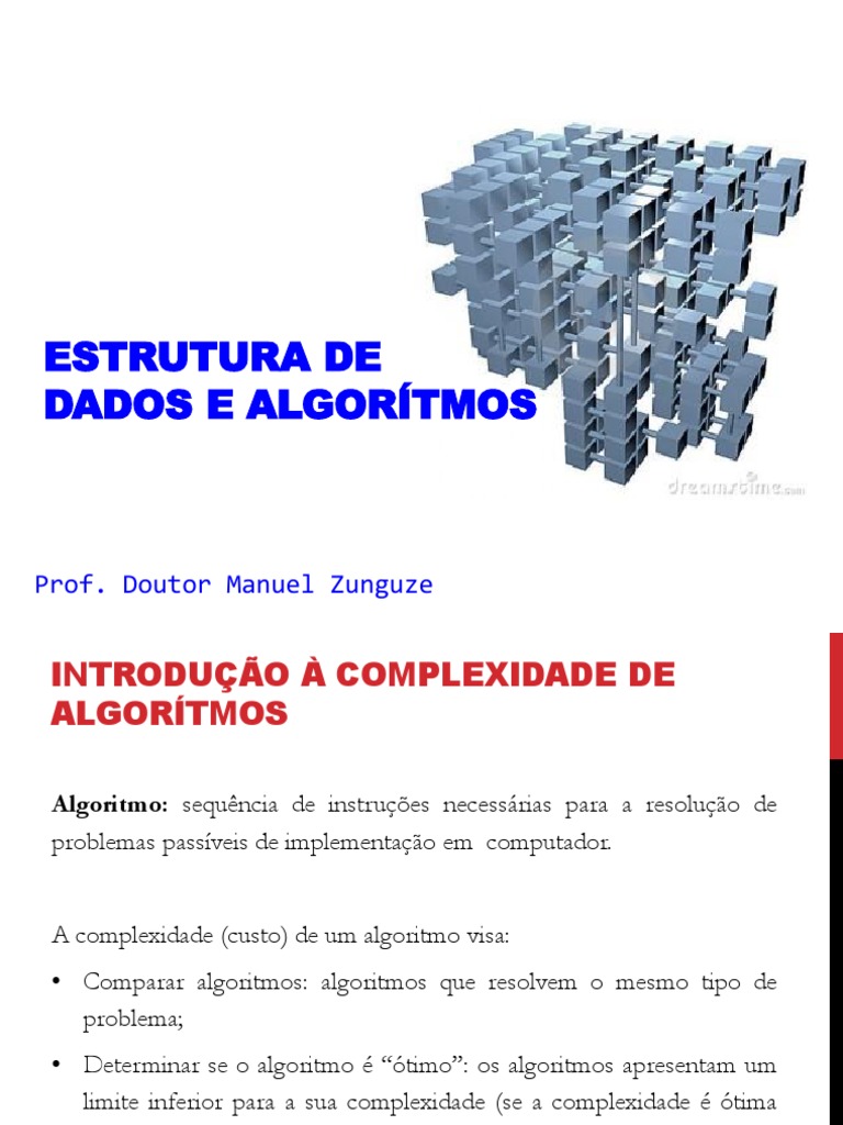 Estrutura de Dados E Algorítmos: Prof. Doutor Manuel Zunguze | PDF ...
