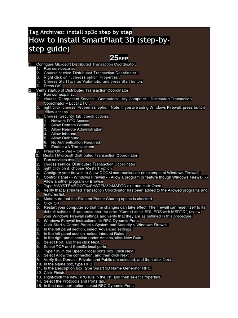 How To Install Smartplant 3D (Step-By-Step Guide) | PDF | Microsoft Sql Server | Firewall ...