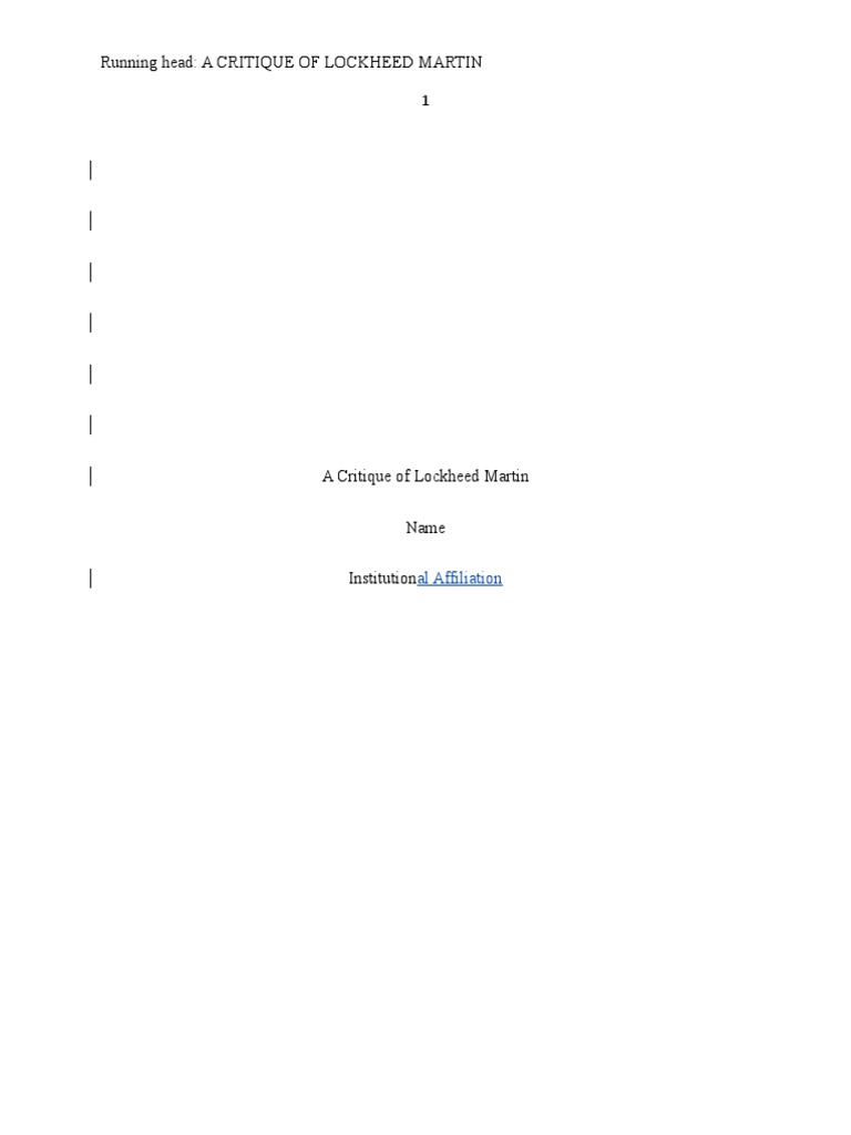 Doc | PDF | Lockheed Martin | Leadership